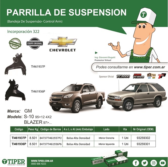 Tiper - Dirección y Suspensión